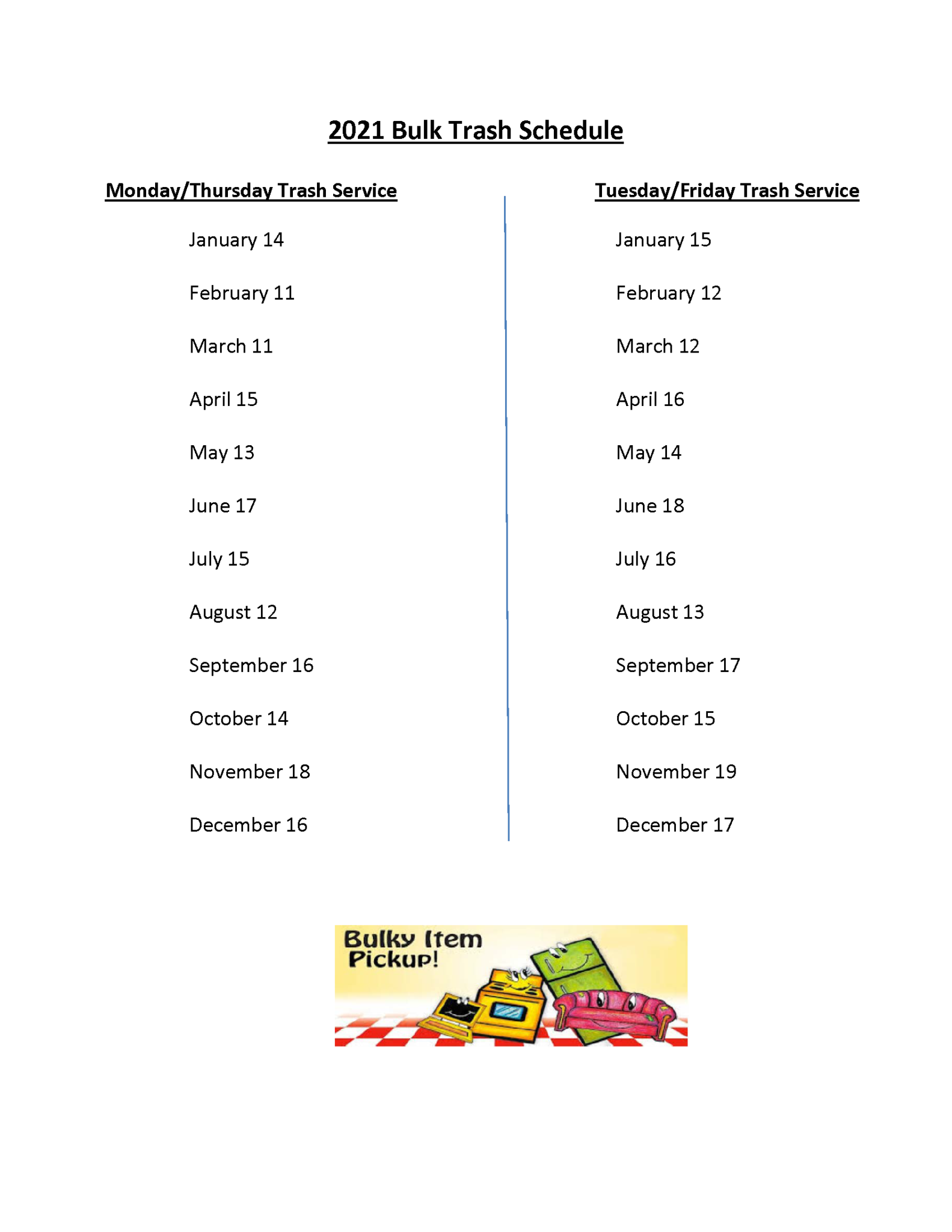 Bulk Trash : East Goshen Township