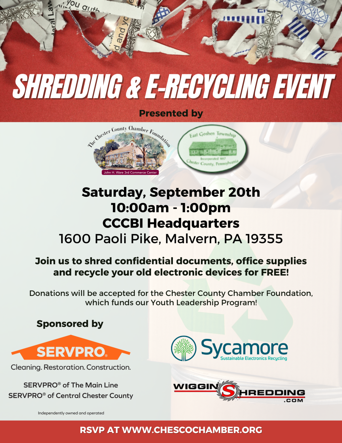 Free Shredding and E-Waste Event – September 20, 2025! : East Goshen Township